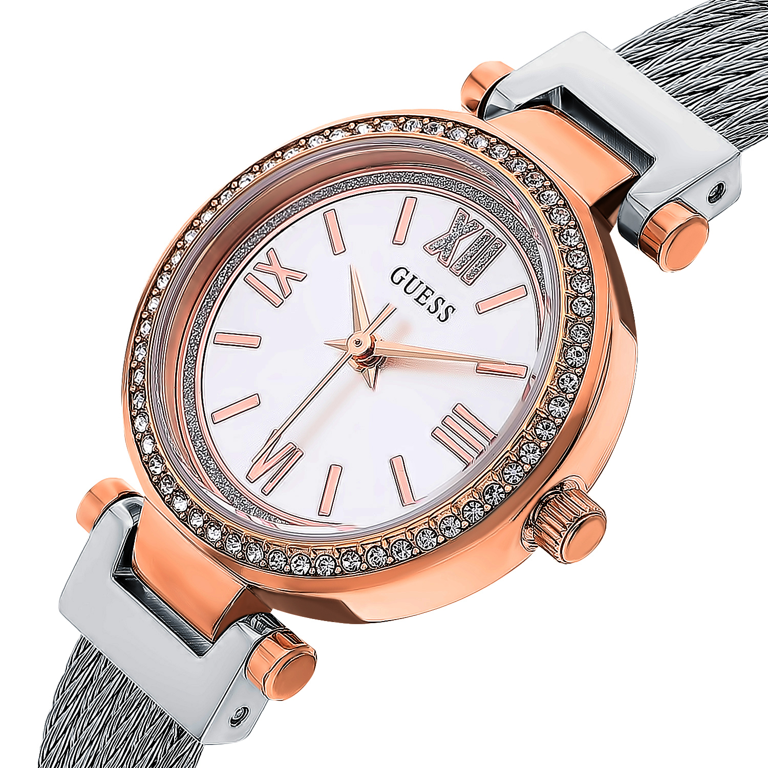 Часы женские GUESS W1009L4 GUESS W1009L4: сталь, кристалл swarovski ...