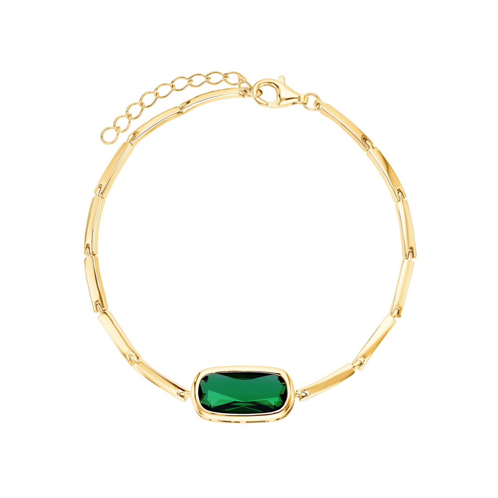 Серебряный браслет с фианитами BASTET ПР-632273К: жёлтое серебро 925 ...