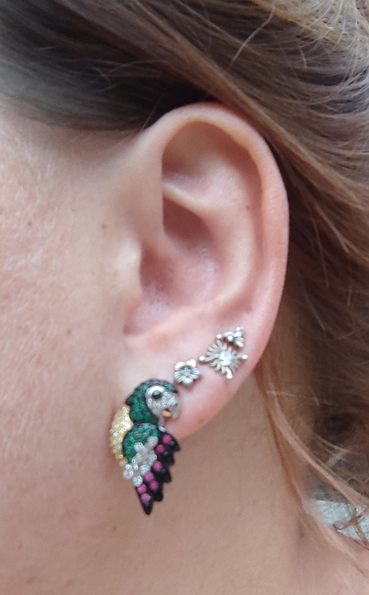 Серебряные серьги с фианитами SUNLIGHT: белое серебро 925 пробы, фианит ...