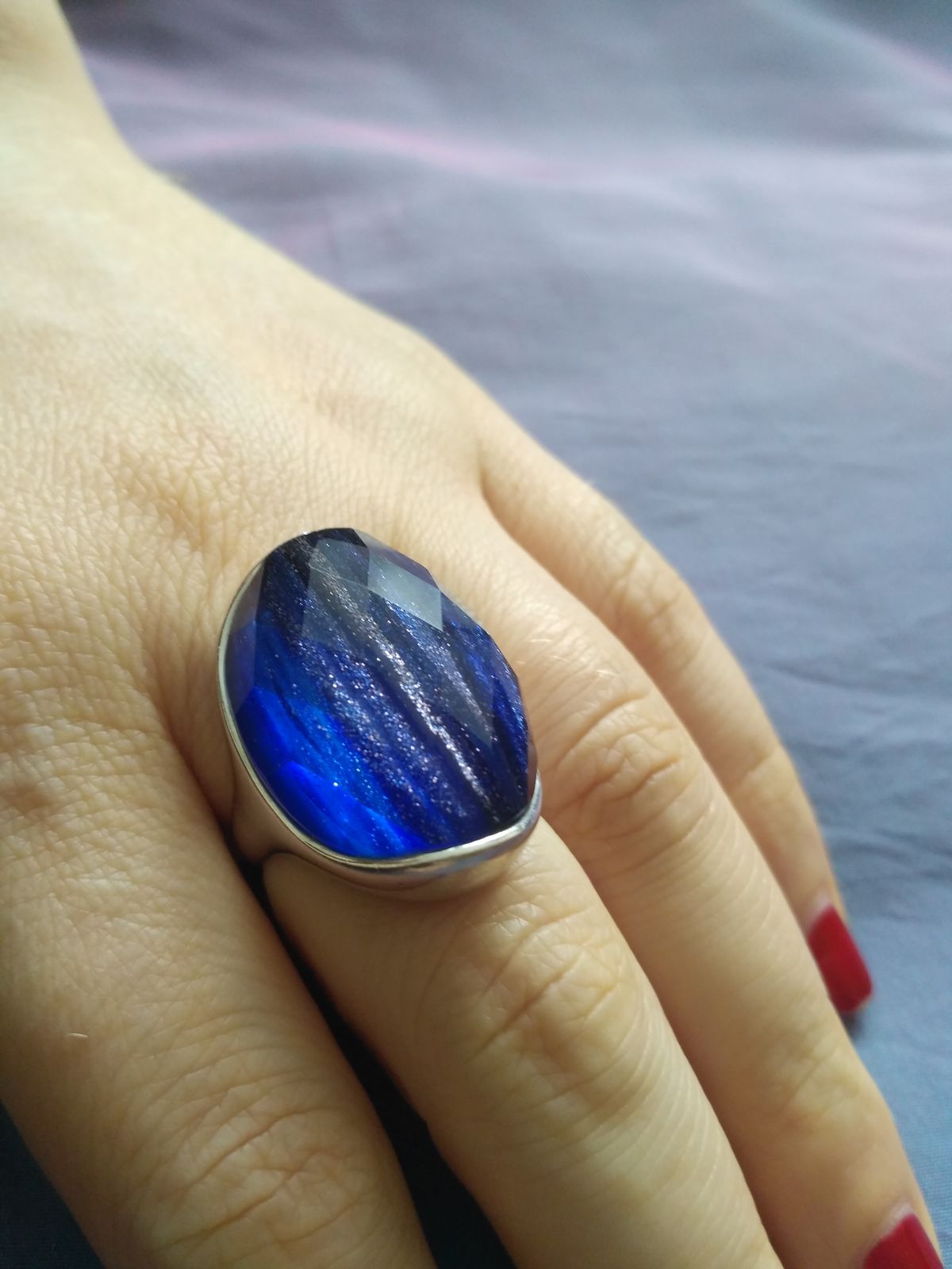 Серебряное кольцо с алпанитом SUNLIGHT: белое серебро 925 пробы ...