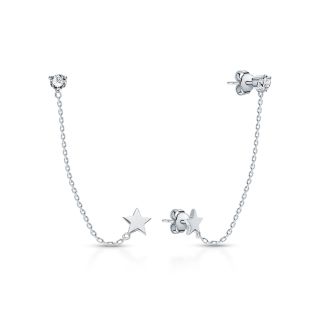 Серебряные серьги с фианитами SUNLIGHT СЛ-6337Б: белое серебро 925 ...