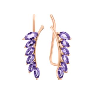 Золотые серьги с наноситаллами МОСКОВСКИЙ ЦЕПЕВЯЗАЛЬНЫЙ ЗАВОД 5-6190 ...