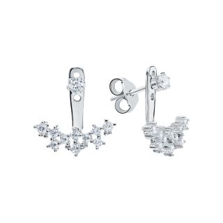 Серебряные серьги с фианитами SUNLIGHT S55122-C9W-01: белое серебро 925 ...