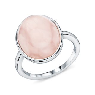 Серебряное кольцо с кварцами природными BASTET S43311-K9W-01: белое ...