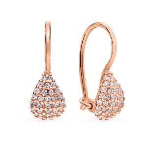 Золотые серьги с фианитами МОСКОВСКИЙ ЦЕПЕВЯЗАЛЬНЫЙ ЗАВОД 40975А.1 ...